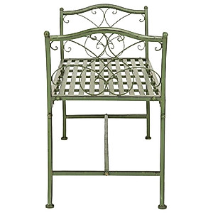 SAFAVIEH Outdoor Collection Jovanna Dark Slate Grey 2 Seat Bench