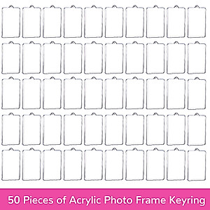 Yaomiao Acrylic Photo Frame Keychain Holder Photo Picture Insert Blank Keyring for DIY Craft(2 x 3 Inch,50 Pieces)