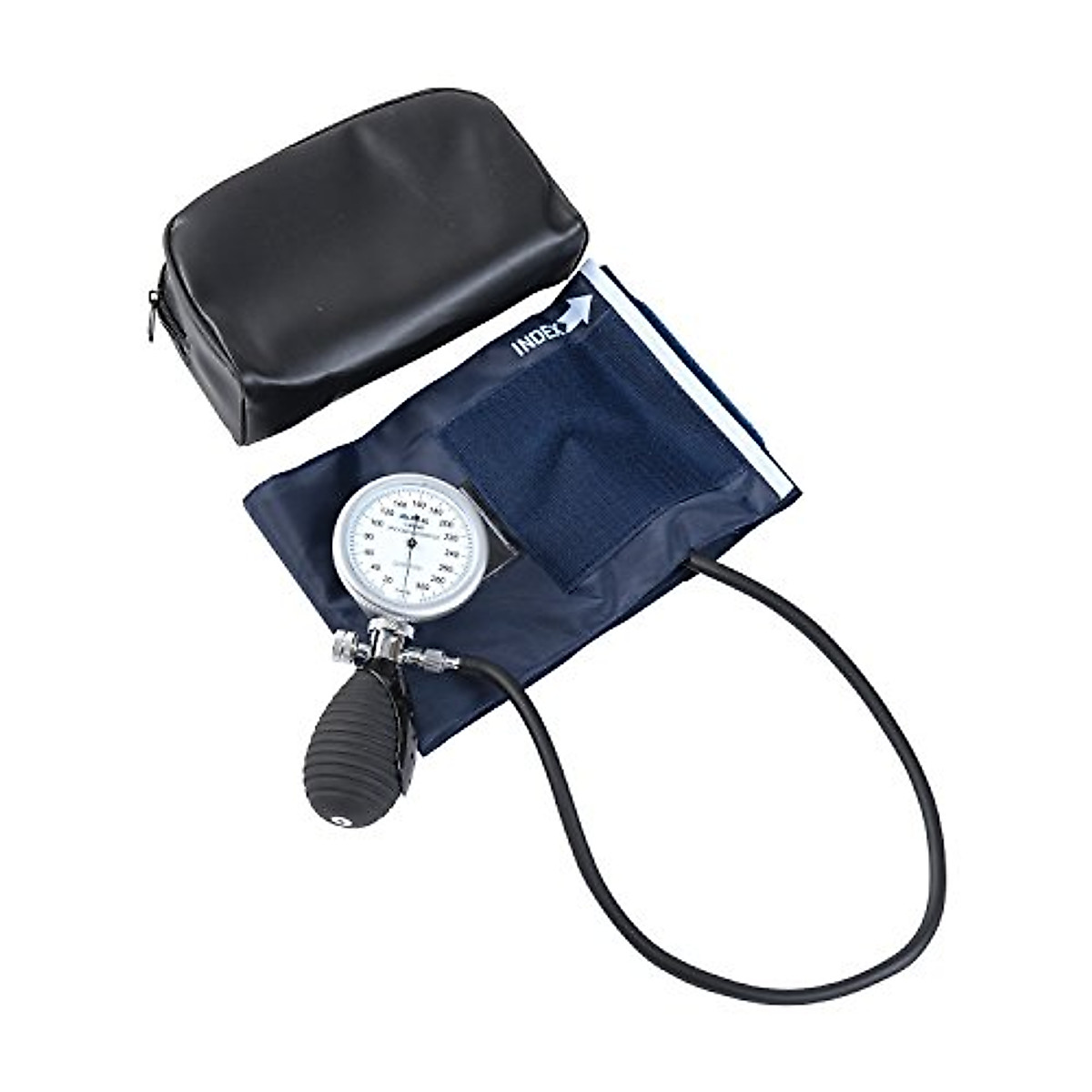MABIS Caliber Series One Handed Manual Blood Pressure Cuff, Blood Pressure Sphygmomanometer, Adult Blood Pressure Cuff, Blue