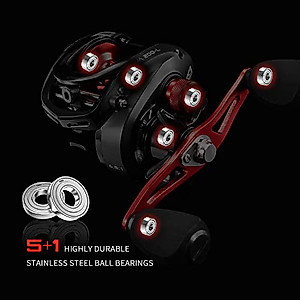 Mifine LOUVRE Baitcasting Reels, Ultralight Baitcaster Fishing Reel, 14LB Carbon Fiber Drag, 6.8:1 Gear Ratio, 5+1BB Baitcaster Reel with 5 Magnet Braking System