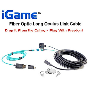 FIBERCOMMAND iGAME - VR - Zero LAG -Extra Long Fiber Optic Cable, High Speed Data Transfer & Fast Charging, Compatible with USB-C 3.x/VR/Gaming PC/Consoles