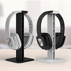 Headset Stand ABS/Aluminum Alloy Headphone Stand Headphones Holder Stand Stable Bracket Silicone Pad for Wired Wireless Headsets Headphone Stand (Color : A-White)