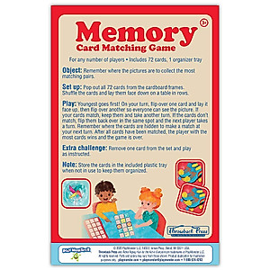 Memory Matching Game — The Classic Game of Visual Recall — For Ages 3+ — For 1+ Players