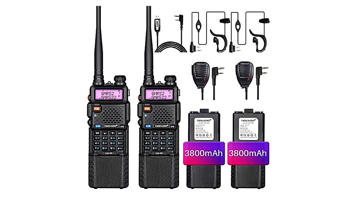 TIDRADIO GM-5R GMRS Two-Way Radios - Long Range & NOAA