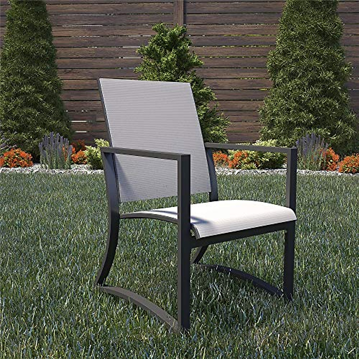 Cosco Outdoor Living Cosco Outdoor Furniture Dining Chairs, Light Gray