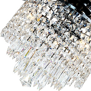 Bella Depot 52" Crystal Chandelier Ceiling Fan with Light and Remote, Dual-Sided Blades Modern Chandelier Fan for Living Room Dining Room Bedroom