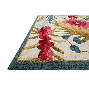 Loloi Francesca Collection Area Rug, 1'-6" x 1'-6", Ivory/Fiesta