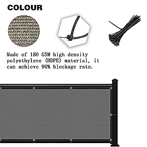 SUNNY GUARD 3'x10' Brown Grey Balcony Privacy Screen Fence Apartments Railing Cover Heavy Duty Mesh Windscreen for Outdoor,Backyard,Patio,Deck Privacy