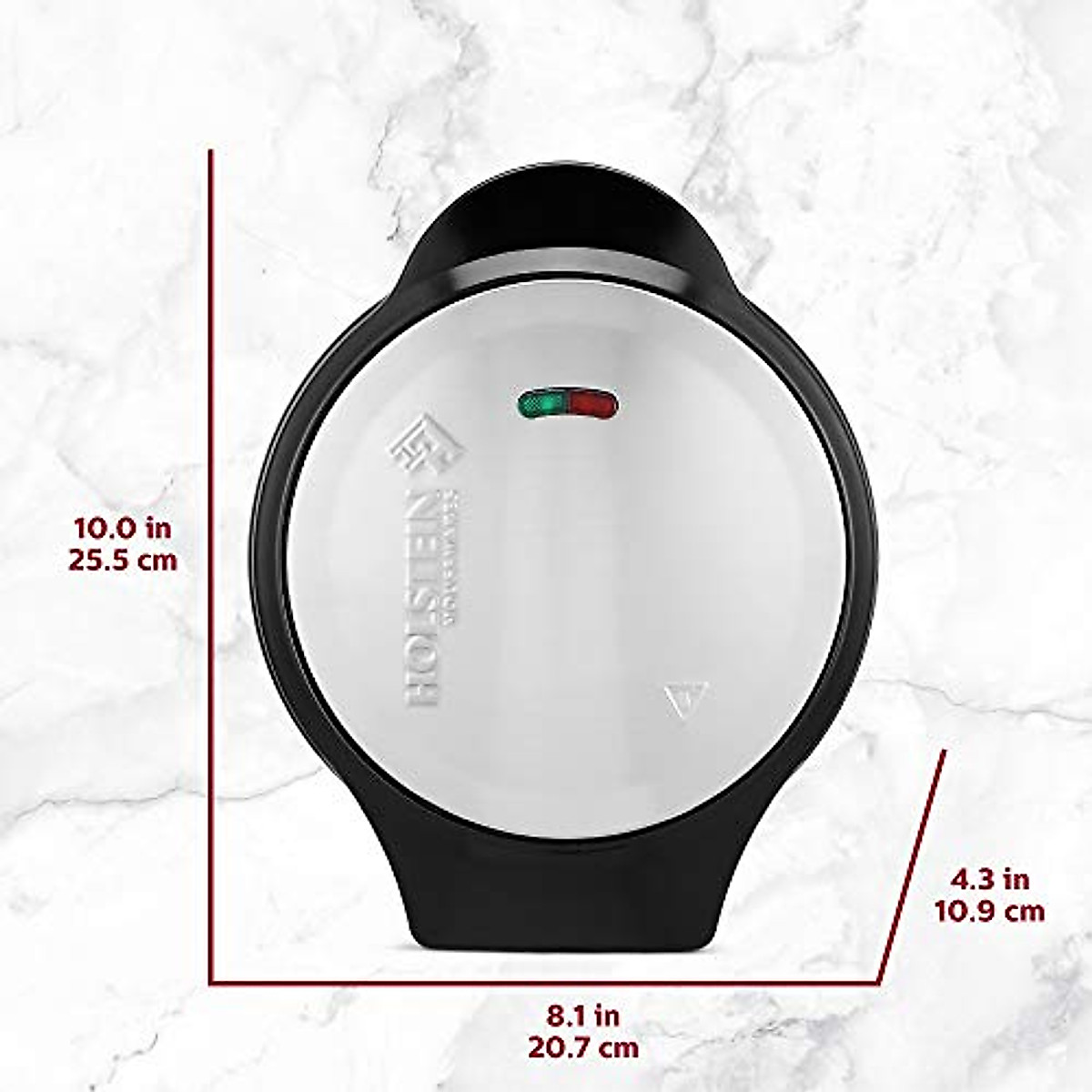 Holstein Housewares - Non-Stick Omelet & Frittata Maker, Black/Stainless Steel - Makes 2 Individual Portions Quick & Easy