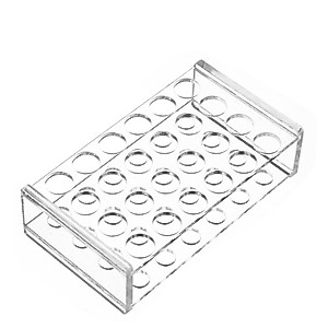 2 Pack Acrylic Test Tube Rack, 24Wells, for 5/9“ OD Tube (13 ±0.1mm，MAX for 14mm) Centrifuge Tube Holder for Labortory Holder Lab Test Tube Transparent