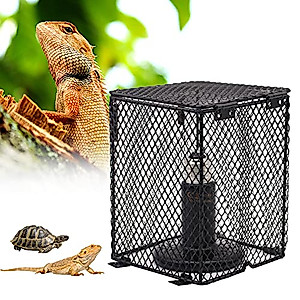 MODUODUO Reptile Lampshade Heating Lamp Shade 100W Ceramic Lamp & Cubiod Heater Guard Anti Scald for Lizards Spider and Amphibians Tortoises Gecko