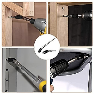 Saipe 2pcs Pivot Drill Bit Holder Set 1/4" Hex Pivoting Bit Tip Holder Quick Release Magnetic Screwdriver Bit Holder Screw Drill Tip Extension Rod for Tight Spaces or Corners, 88mm and 145mm Length
