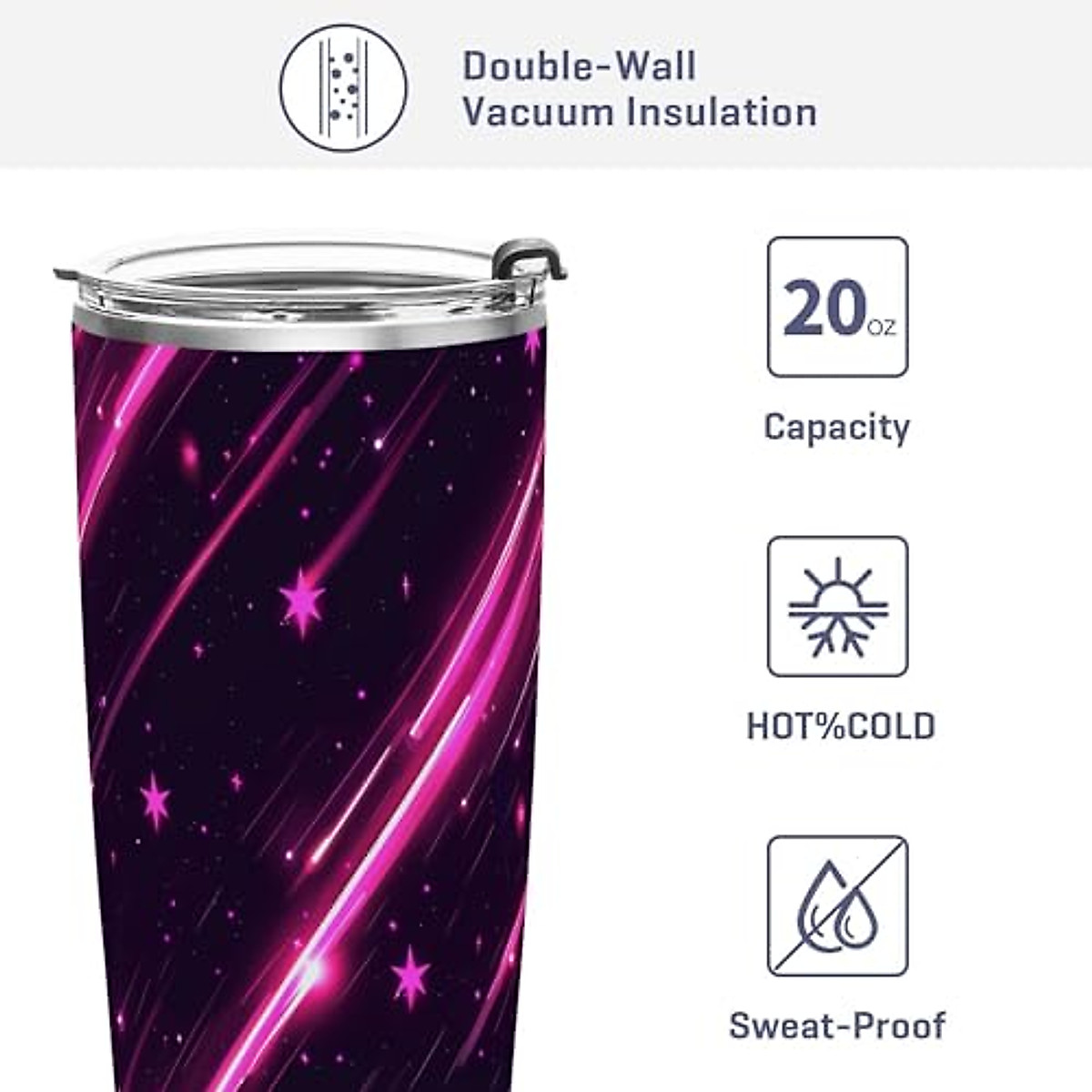 sanluoli Pink Meteor Stainless Steel cup with lid with Straw Lid leak proof coffee travel mug for outdoor modern flip straw tumbler 20 OZ