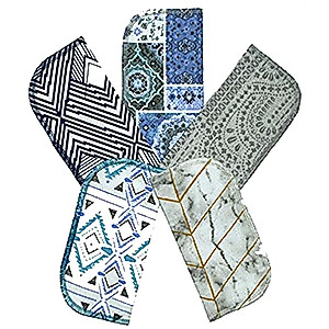 1 Ply Moroccan Tile Flannel Washable Kids Lunchbox Napkins 8x8 inches 5 Pack - Little Wipes (R) Flannel