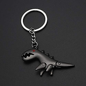 YONGYAN Dinosaur Cute Keychain Couple Keychain Pendant Unisex Car Keyring Alloy Bag Accessories for Men and Women (Black)