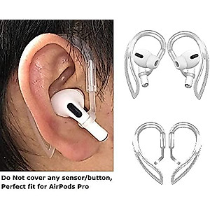 JNSA [Never Lose Your Air Pods Pro] Anti Slip Set , Sport Ear Hook Compatible with Air Pods Pro + Air Pods Pro Earbuds Ear Hooks Cover + Strap Compatible with Air Pods Pro [3in1] (White)