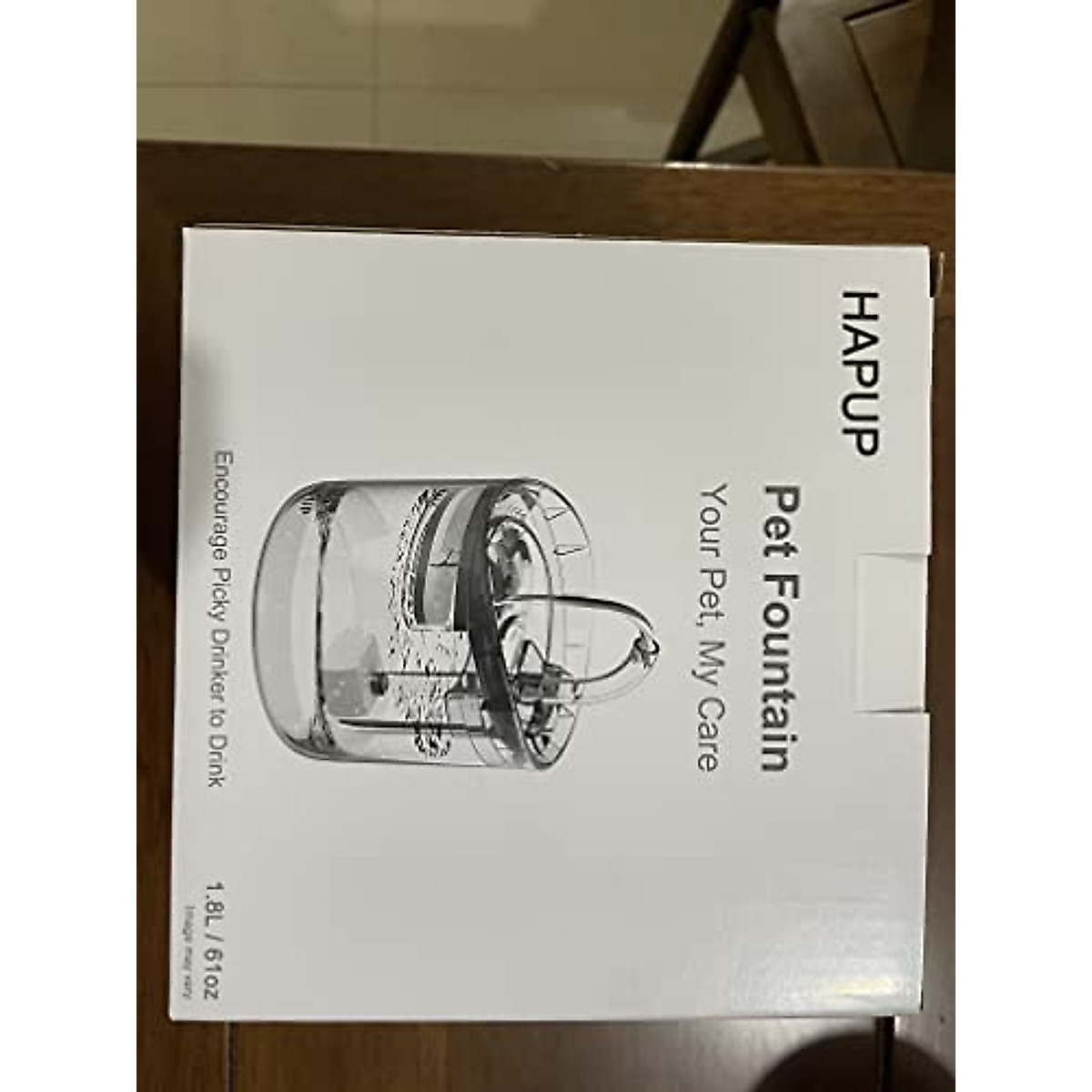 HAPUP Cat Water Fountain Animal Water Dispenser 61OZ/1.8L Automatic Pet Drinking Fountain Clear Upgrade with 2 Filter Replacement 1 Adjustable Silent 1 Water Pump for Cats Kitty Indoor