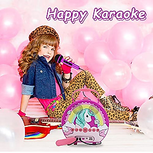 Kids Karaoke Machine for Girls Boys with 2 Microphones Toddler Singing Bluetooth Toys Children Karaoke Singing Machine Recording Voice Changing Speaker for Party Age 3-12