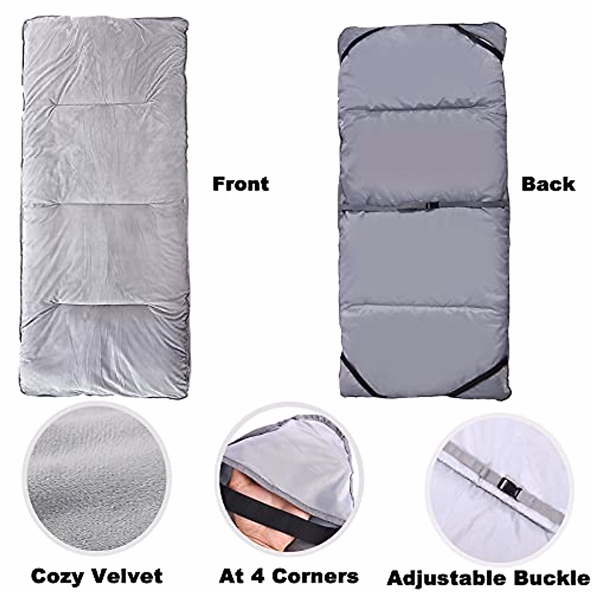 Camping Sleeping Pad, Camping Cot Pad for Adults, Comfortable Velvet Sleeping Cot Pad Mattress, 75"x29" Lightweight Foldable Sleeping mats for Hiking Backpacking Traveling,Gray Th