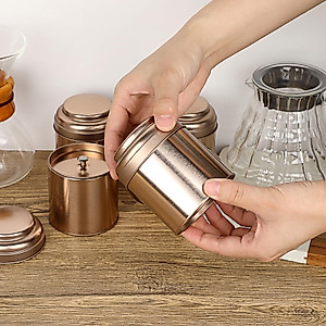 JUXYES Pack of 6 Tea Tins Canister with Airtight Double Lids, 8 fl oz Loose Leaf Tea Storage Airtight Kitchen Canisters Tins Can Box for Storage Loose Tea Coffee Herbs and Spices