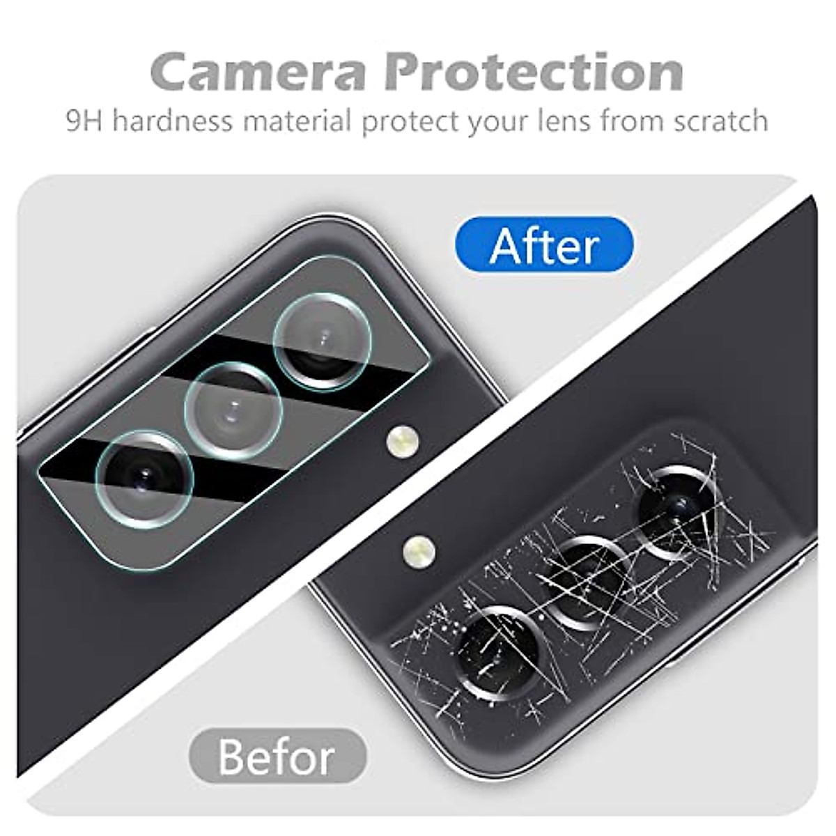 imluckies [3 Pack] for Samsung Galaxy S21 FE Camera Lens Protector, Ultra Thin Tempered Glass, Anti-Scratch & HD Clear, Easy Installation, Case Friendly Only for Samsung S21 FE 5G 2021 - Black