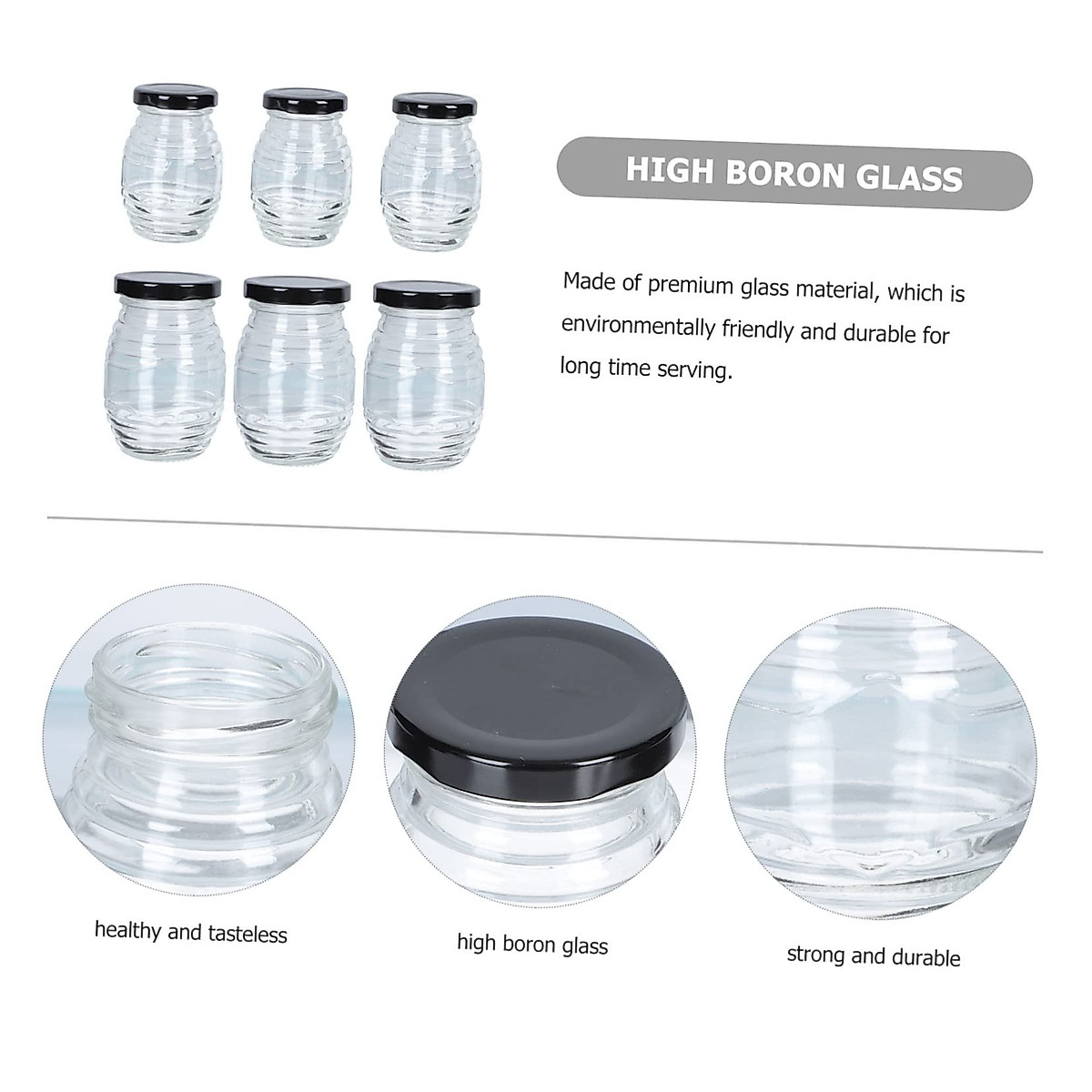 YARNOW 6pcs Honey Bottle Household Bottles Sauce Jars with Lids Kitchen Accessories Storage Bottles Mel Dispenser Portable Mel Bottles Glass Mel Bottles Salad Dressing Bottles