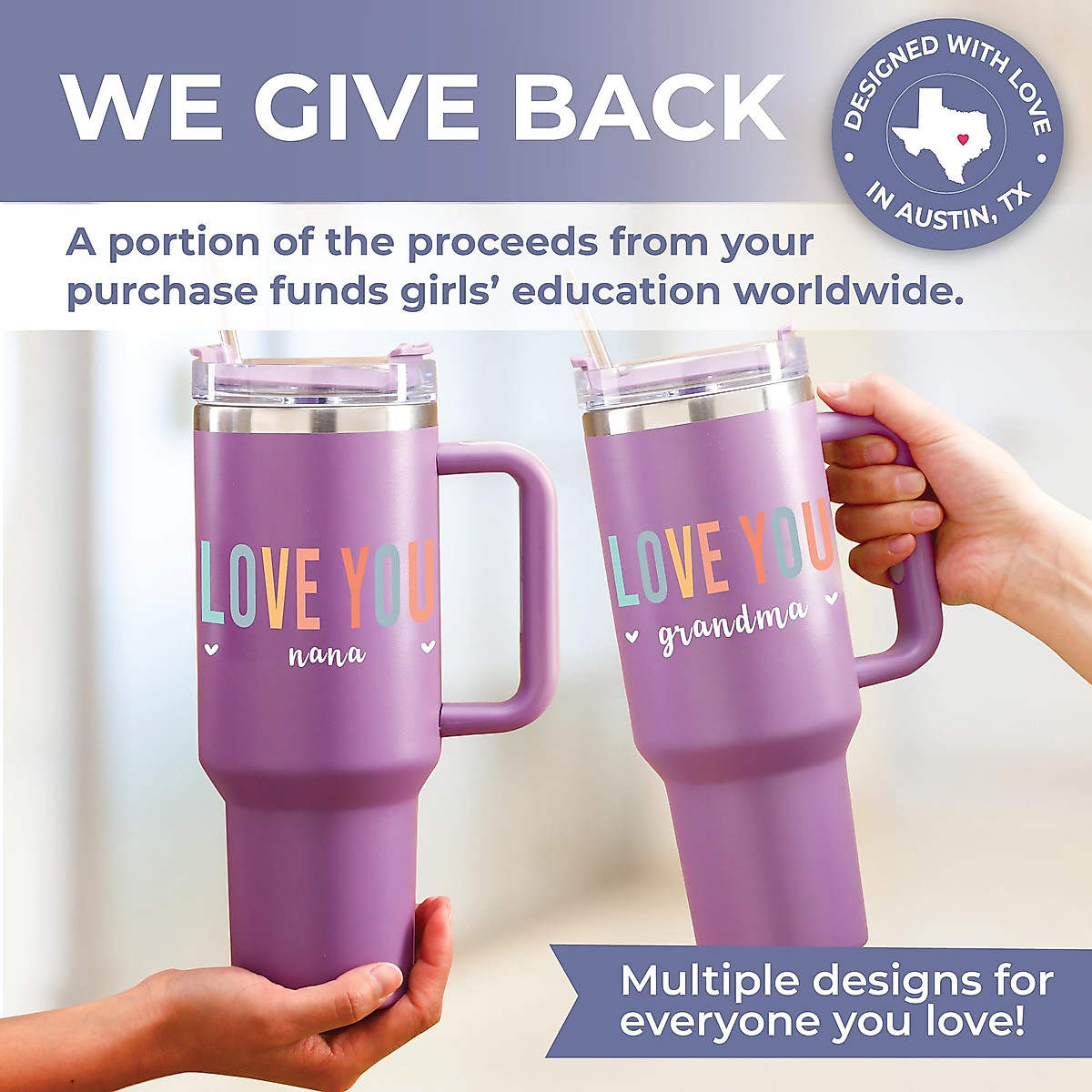 Nana Tumbler 40oz, Mothers Day Gifts for Nana from Grandkids, Ideal Present from Grandchildren, Thoughtful and Unique Birthday Gift from Grandson, Heartwarming Gifts for Grandma, Christmas, Gift Ready