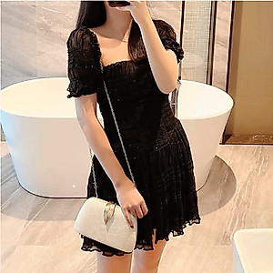 Milisente Clutch Purses For Women, Solid Soft Suede Evening Clutch Bag Shoulder Bag With Metallic Leaves Clasp(Black)