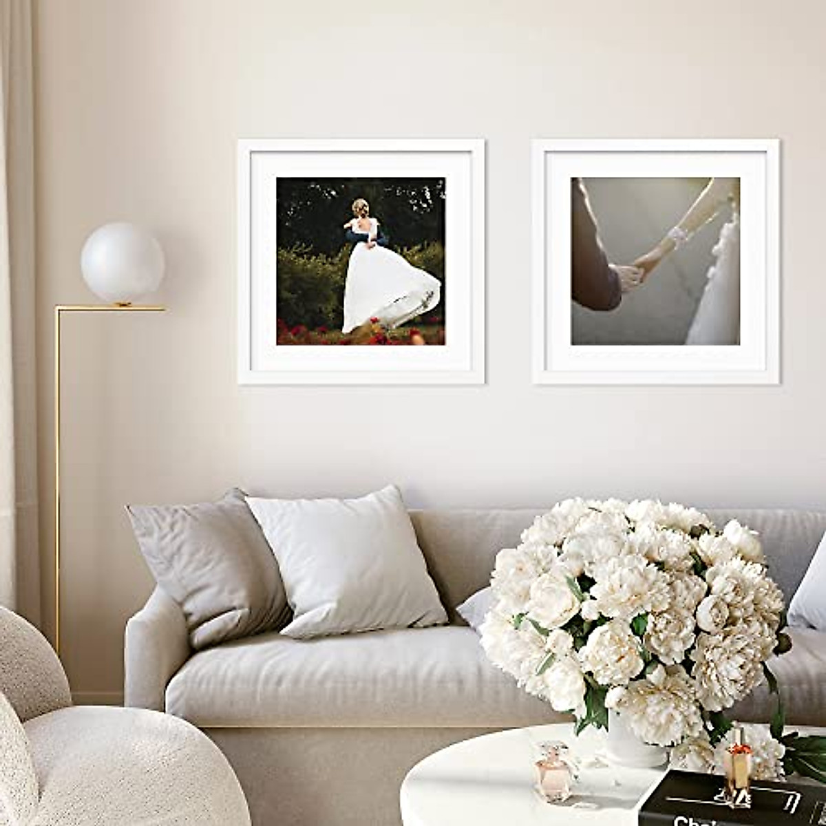 THREELOVE 20x20 Frame White, Display 16x16 Picture with Mat Or 20x20 Picture Without Mat, Wall Mounting Home Decor Picture Photo Frame, Set of 3