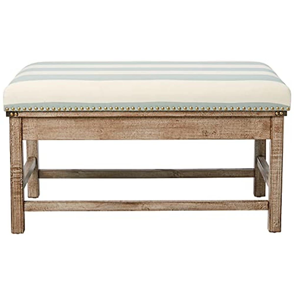 Decor Therapy Farley Upholstered Weathered Ottoman, 35.43x20.08x19.69, Driftwood