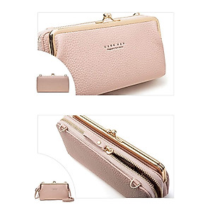 Korean fashion one-shoulder diagonal mobile phone bag multifunctional horizontal wallet (Color : Purple)