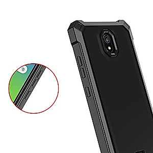 HAIJ for Nokia C100 case, with Tempered Glass Screen Protector 360 Full-Body Soft TPU Bumper Shockproof Silicone Protective Phone Cover Case for Nokia C100 N152DL (Black)