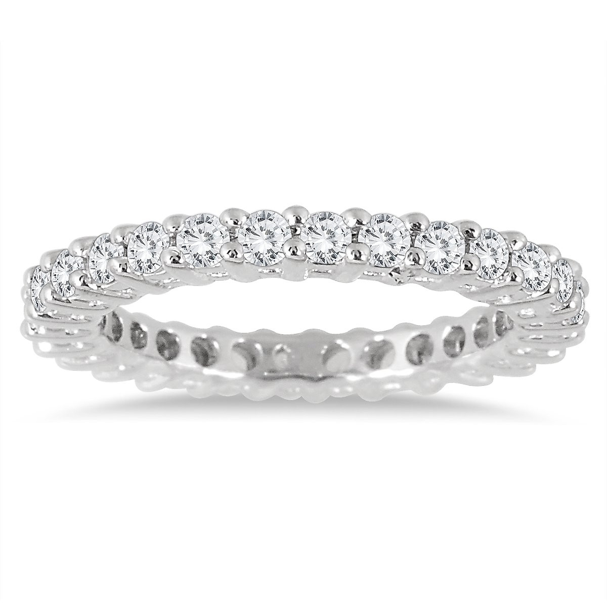 SZUL 1 Carat TW Diamond Eternity Band in 10K White Gold
