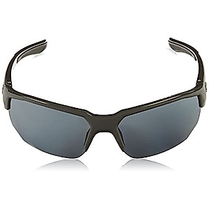 Under Armour Men's Blitzing Wrap Sunglasses, Shiny Jet Gray, 70mm, 9mm