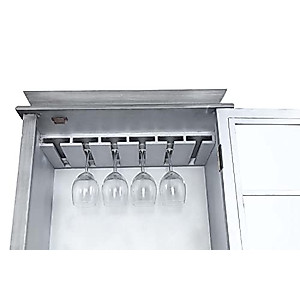 Convenience Concepts Gold Coast Serving Bar, Antique Silver / Mirror