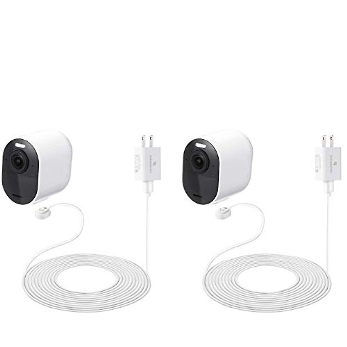 25ft/7.6m Weatherproof Outdoor Charging Cable with Quick Charge Adapter Compatible with Arlo Ultra/Ultra 2/Pro 3/Pro 4 (2 Pack, White) (NOT Compatible with Arlo Essential Spotlight)