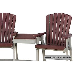 DutchCrafters Plastic Poly Outdoor Bistro Set with 2 Chairs and Attached Center Table, 3 Piece Patio Furniture Set - Amish Made in USA (White & Blue)