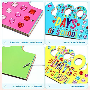 30 Pcs 100 Days Paper Crowns, 100 Day of School Rhinestones Paper Crowns for Kids 100 Days of School Decorations Party Hats for 100th Day Celebration Party Favors Supplies Classroom Decorations