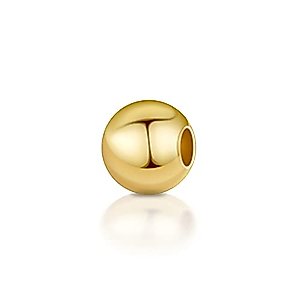 JinCraft 40pcs 8mm 14K Gold Plated Beads, Long-Lasting Round Smooth Spacer Beads, Seamless Spacer Ball Beads Gold Beads for Necklace, Bracelet, Earring,Jewelry Making,Tarnish Resistant.
