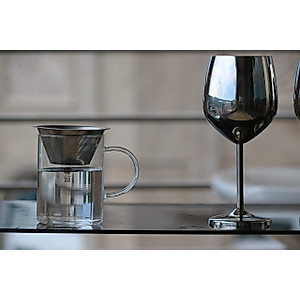 Wine Glass Set, Stainless Steel Long Stem Wine Glasses for White Red Wine Cocktail, Set of 2 Dishwasher Safe No BPA Unbreakable 8 Oz Wine Goblet for Housewarming Travel Outdoor Camp Picnic Formal Use