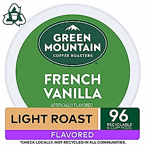Green Mountain Coffee Roasters French Vanilla Coffee, Keurig Single-Serve K-Cup pods, Light Roast, 96 Count