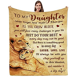 Qotuty for Daughter, Daughter Gifts Throw Blanket 50"x60", to My Daughter Gifts, Daughter Gift from Mom, Birthday Gifts for Daughter Adult, Graduation Gifts for Daughter Blankets