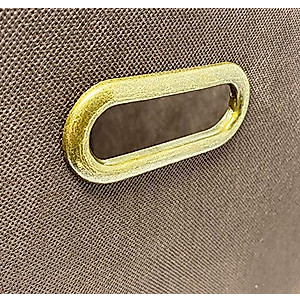 ABLEHOME Large 6 Pack Fabric Storage Bins Box Organizer Cube Basket Container 13"x13"x13" Brown w/Metal Handle