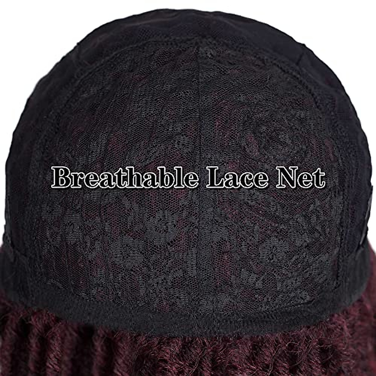 YEZHIQIU 8Inches Short Dreadlock Wig Natural Black Synthetic Hair Nu Faux Afro Dreadlock Wigs Heat Resistant Breathable Faux Locs Braids Hair Wigs (1B/Bug#)