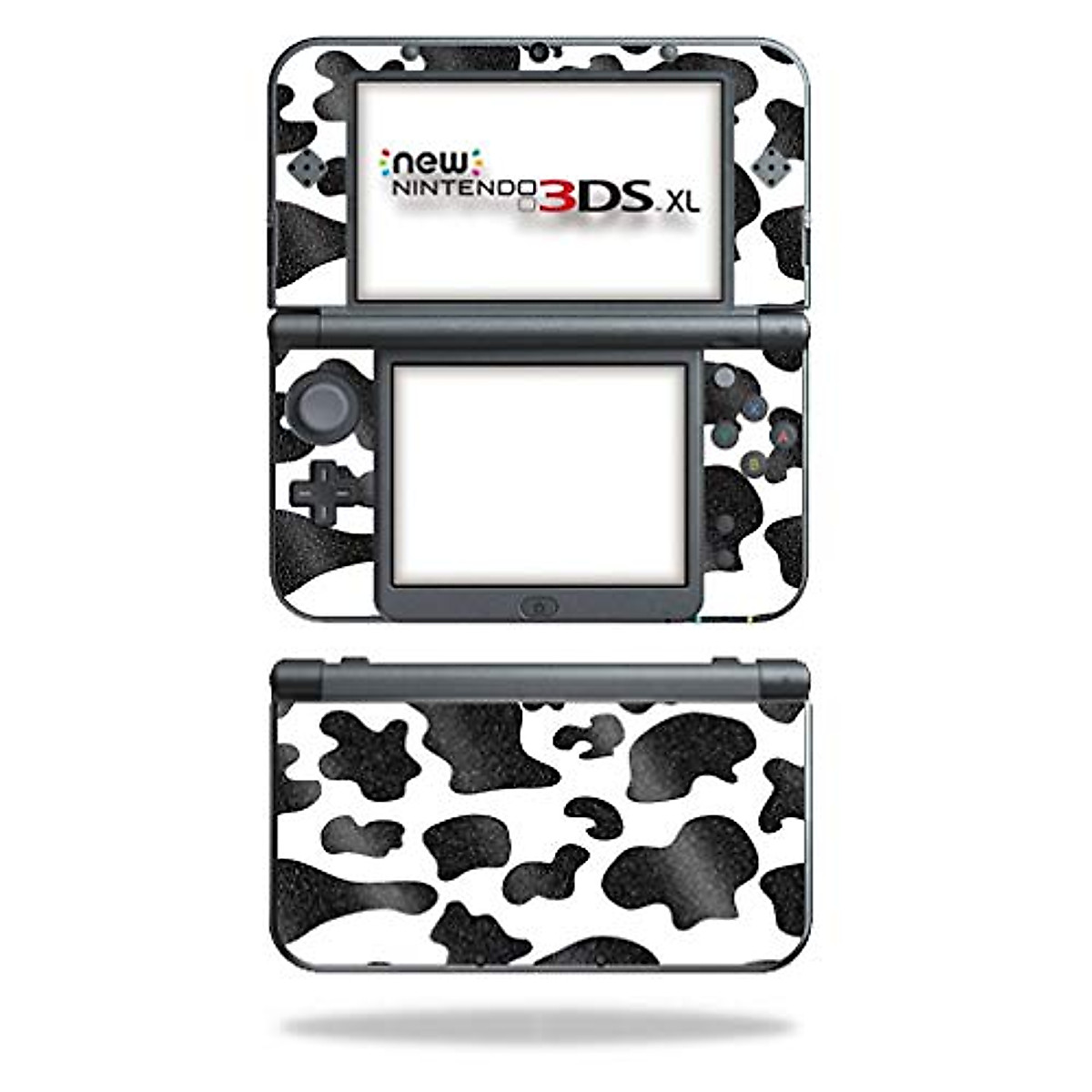 MightySkins Glossy Glitter Skin for Nintendo New 3DS XL (2015) - Cow Print | Protective, Durable High-Gloss Glitter Finish | Easy to Apply, Remove, and Change Styles | Made in The USA