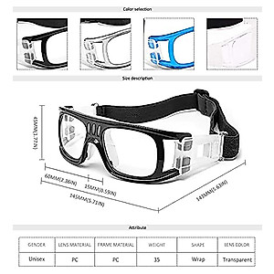 SHEEN KELLY Professional Sports Goggles Protective Safety Goggles Basketball Glasses for Men with Adjustable Strap for Basketball Football Volleyball Hockey Rugby