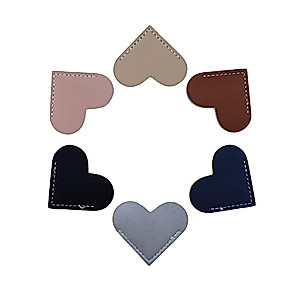 WDONAY 6PCS Leather Bookmarks Heart Shape Handy Bookmarks Heart Corner Bookmarks Reading Mark Bookmarks 2.36"×2", Multicolor（Style-2）