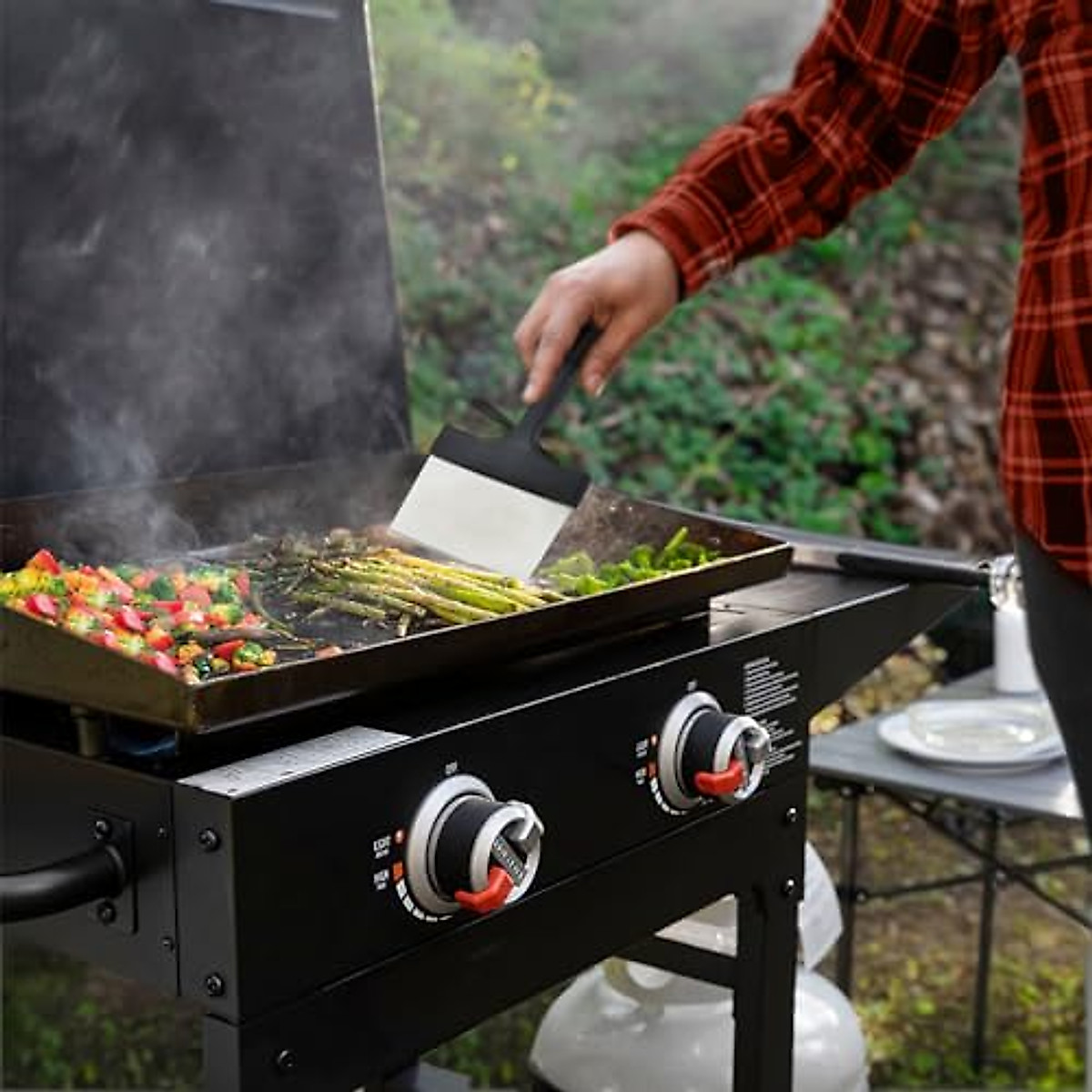 Griddle Cleaning Kit for Blackstone- Heavy-Duty Metal Scraper, 2 Grill Cleaning Blocks, and 6 Scouring Pads with Holder - Ultimate Flatop Maintenance Set