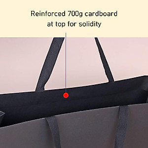 PAPERIST 12pcs, 11.8x4.7x9 sturdy durable gift bag, Black gift bag with Black cotton handle, Gift bag for Wedding, Christmas, Birthday Party, Bridal Shower, Baby Shower, Medium size gift bag