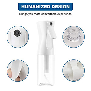 URBEST Continuous Mist Spray Bottle - 2 Pack 6.8OZ Empty Ultra Fine Water Mist Sprayer for Hairstyling, Salons, Cleaning, Plants, Misting & Skin Care